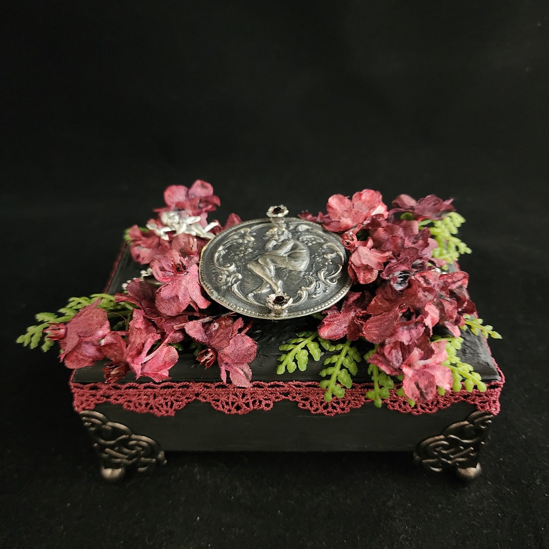 Gothic Dark Fantasy Inspired Decoupage Mixed Media Vintage Cherub Angel ...