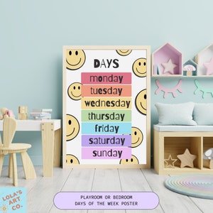 Rainbow Days of the Week Print for Kids Teacher Poster - Etsy