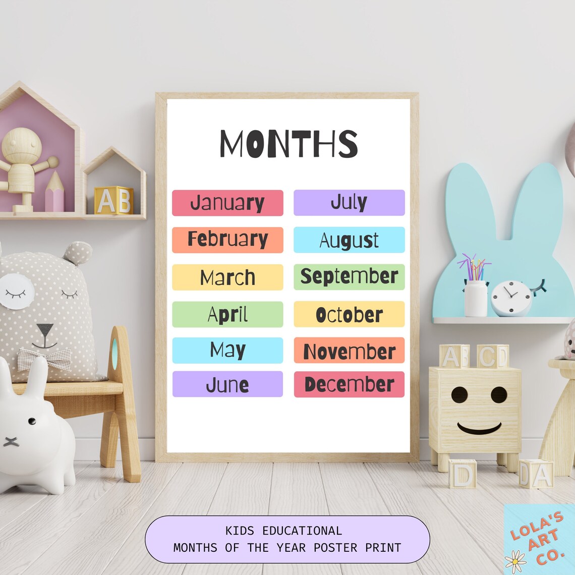 Rainbow Months of the Year Print for Teachers Homeschoolers - Etsy