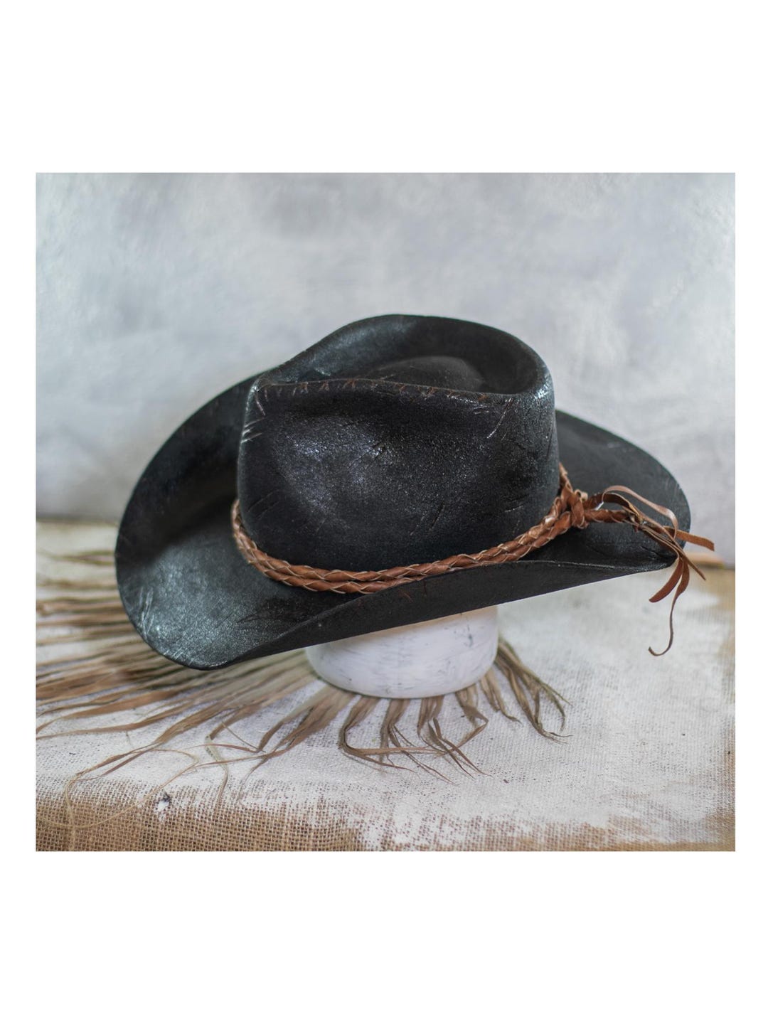 Waxed Distressed Cowboy Western Hat With Cuts, A Morgan Video Game ...
