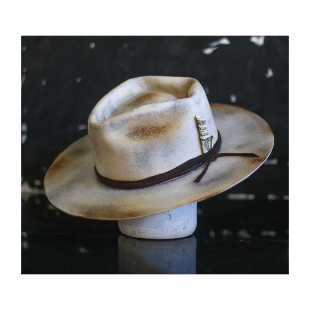Luminum - Distressed Wool Felt Fedora Hat: Custom Bespoke Design ...
