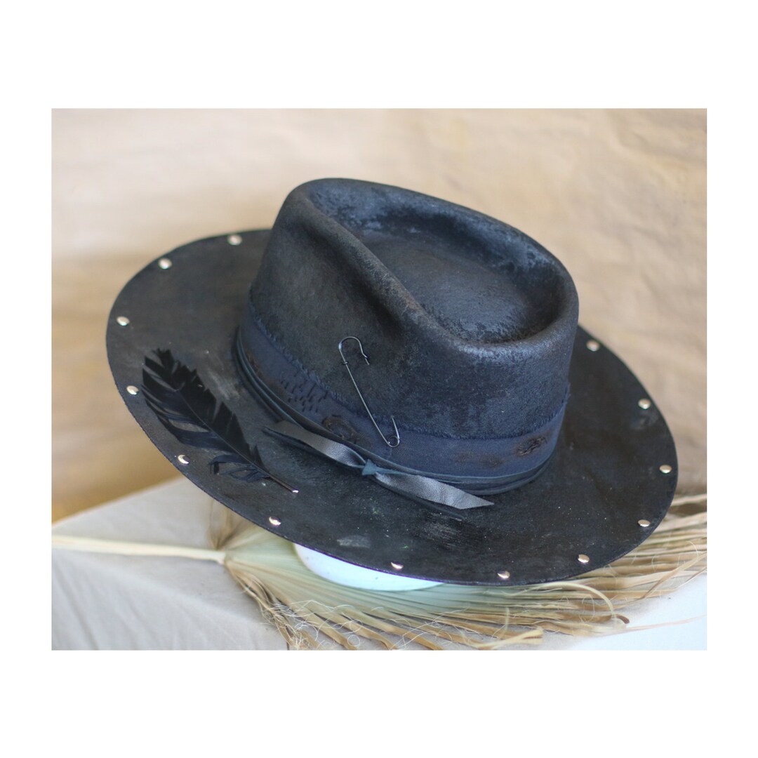 Distressed Wool Felt Fedora: Vintage Look Custom Hat - Etsy
