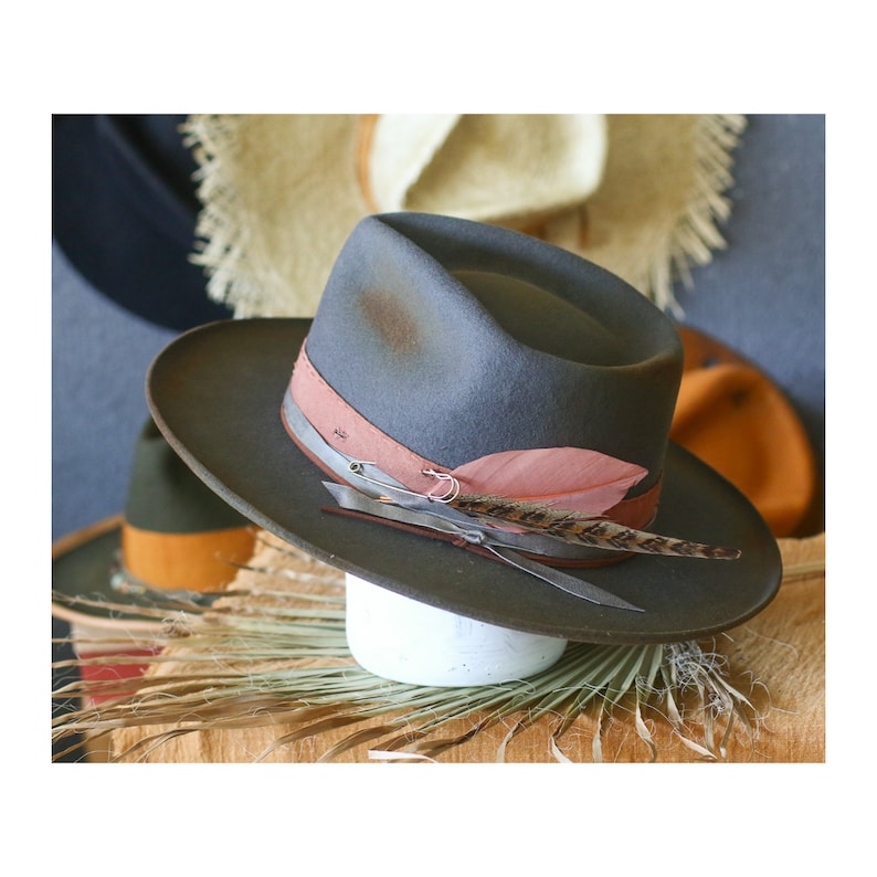 Paloma - Distressed Wool Felt Fedora: Custom Boho Western Hat ...