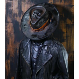 NO BAD BOYS - Felt Fedora - Vitage Look Distressed Hat - Alien Emboss ...