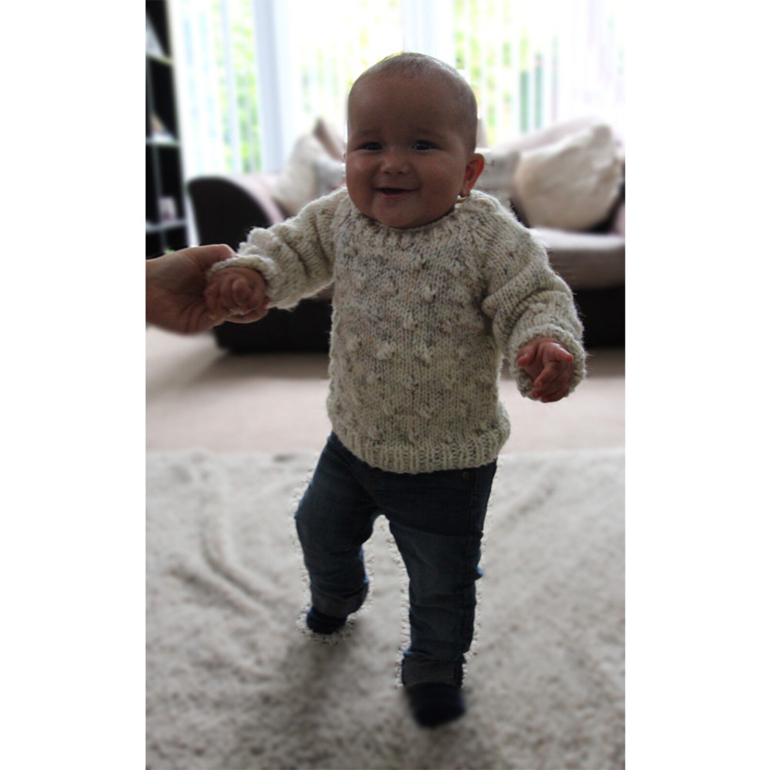 Bobble Sweater Hand Knitting Pattern - Etsy