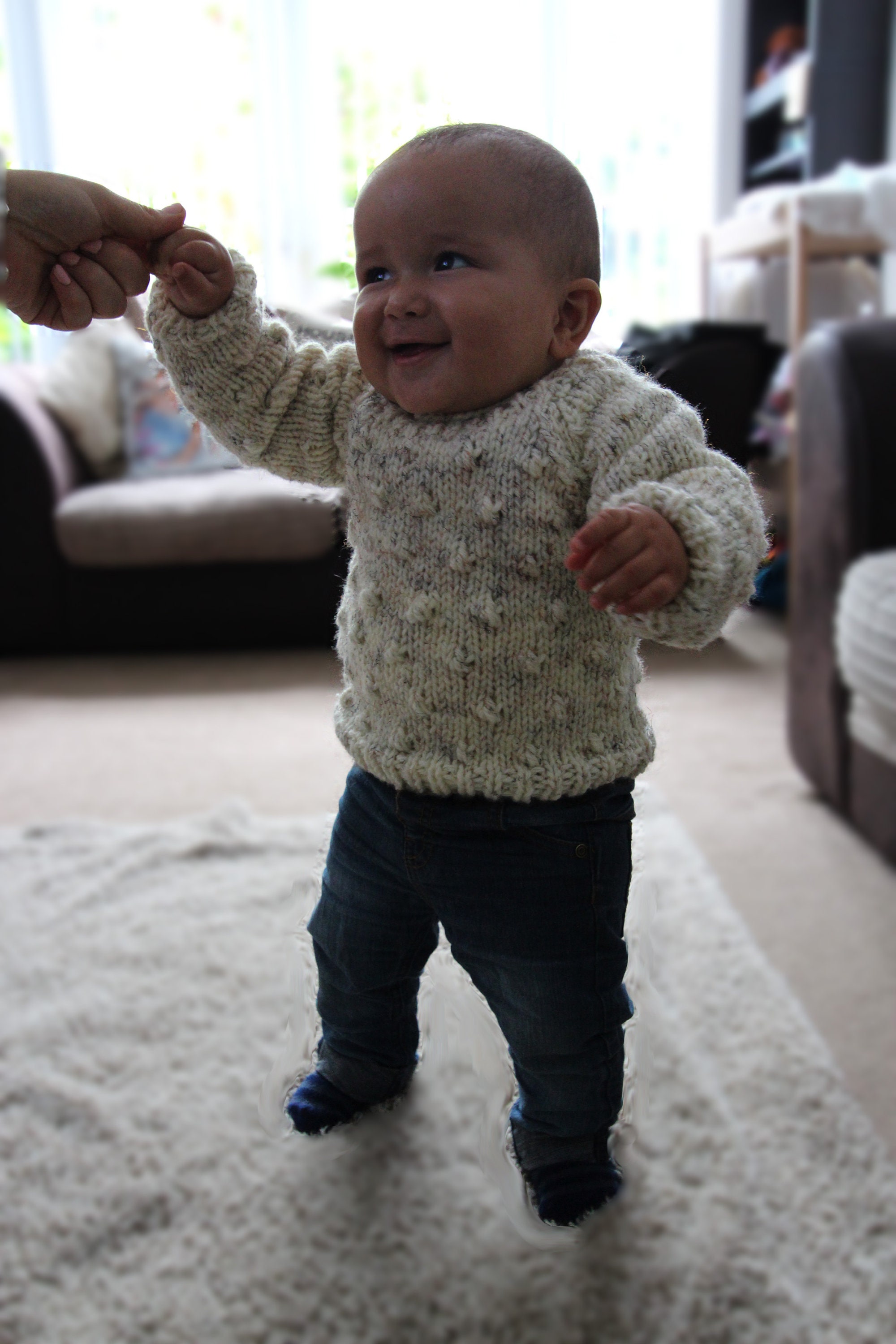 Bobble Sweater Hand Knitting Pattern - Etsy