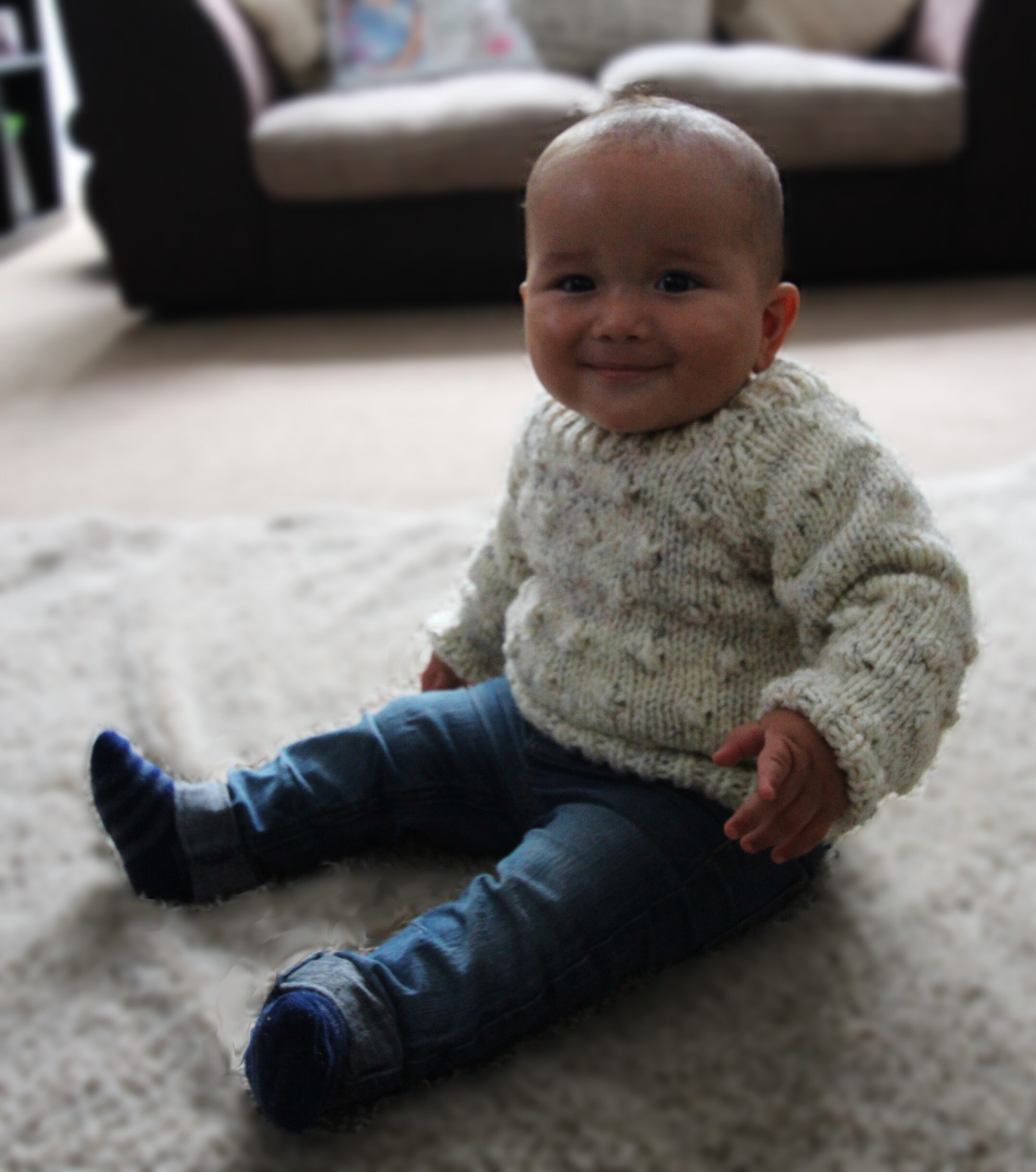 Bobble Sweater Hand Knitting Pattern - Etsy