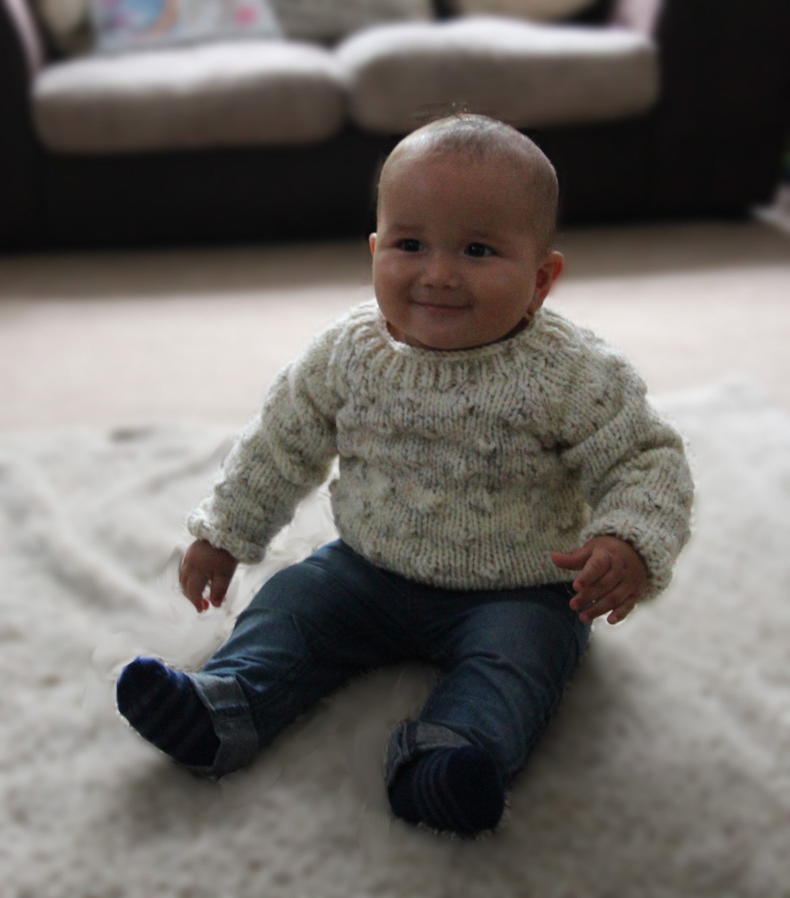 Bobble Sweater Hand Knitting Pattern - Etsy