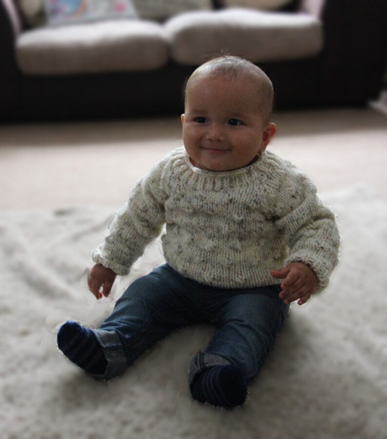 Bobble Sweater Hand Knitting Pattern - Etsy