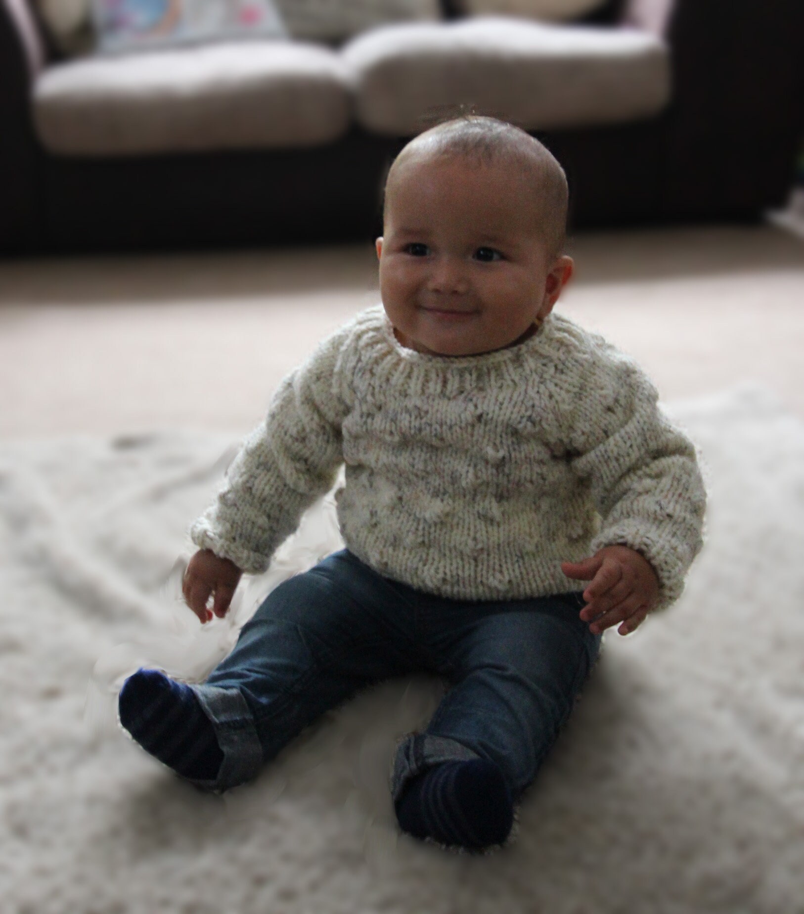 Bobble Sweater Hand Knitting Pattern - Etsy