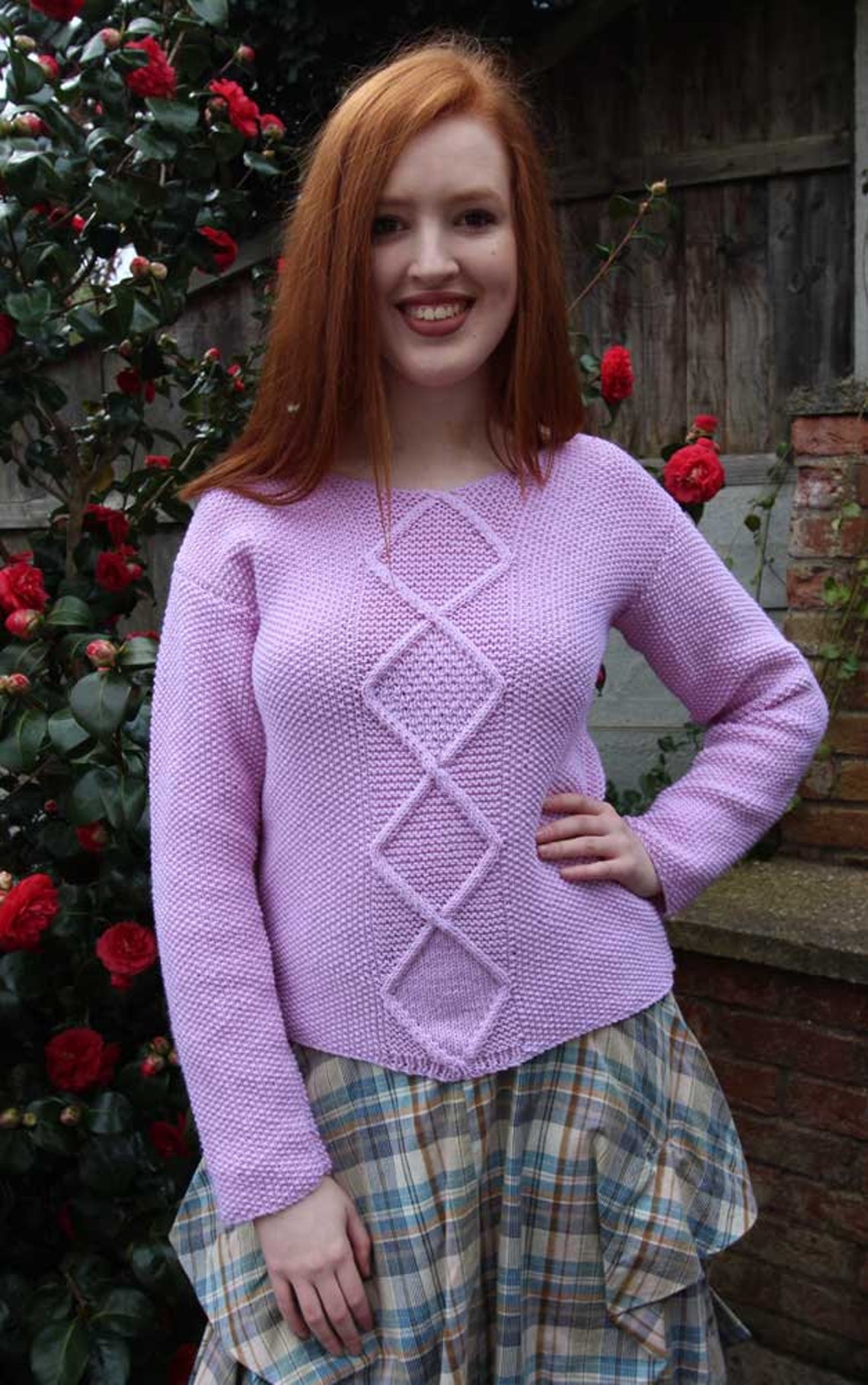 Diamond Sweater Hand Knitting Pattern - Etsy 日本