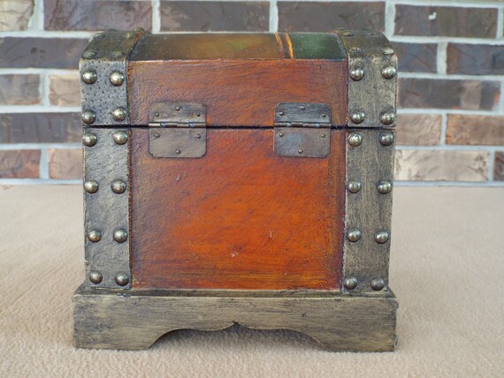 Painted Wood Storage Chest; Decorative Box; Jewelry B… - Gem