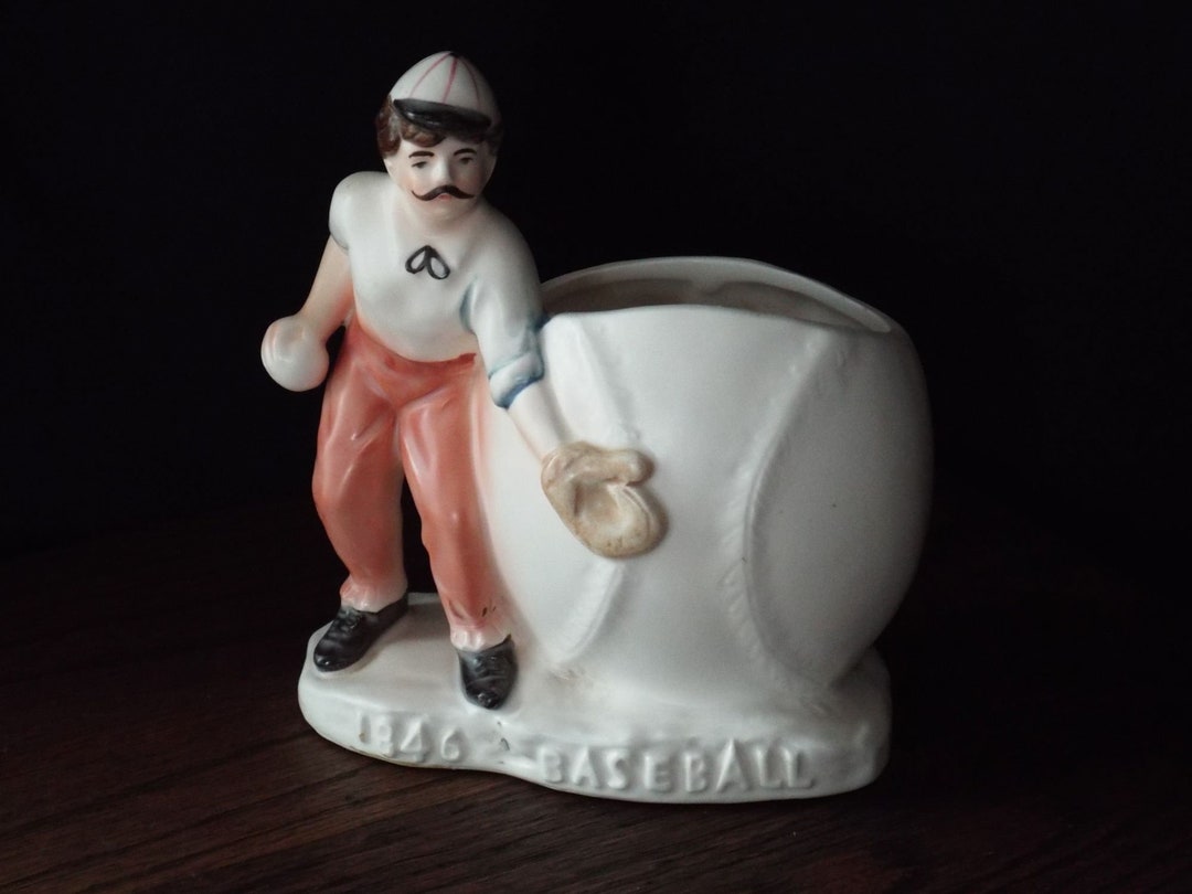 Napcoware Ceramic Baseball Player Planter - Etsy