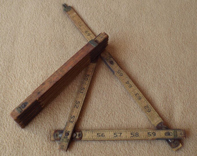 Vintage Wooden Folding Measuring Stick Vintage Folding Ruler Vintage ...