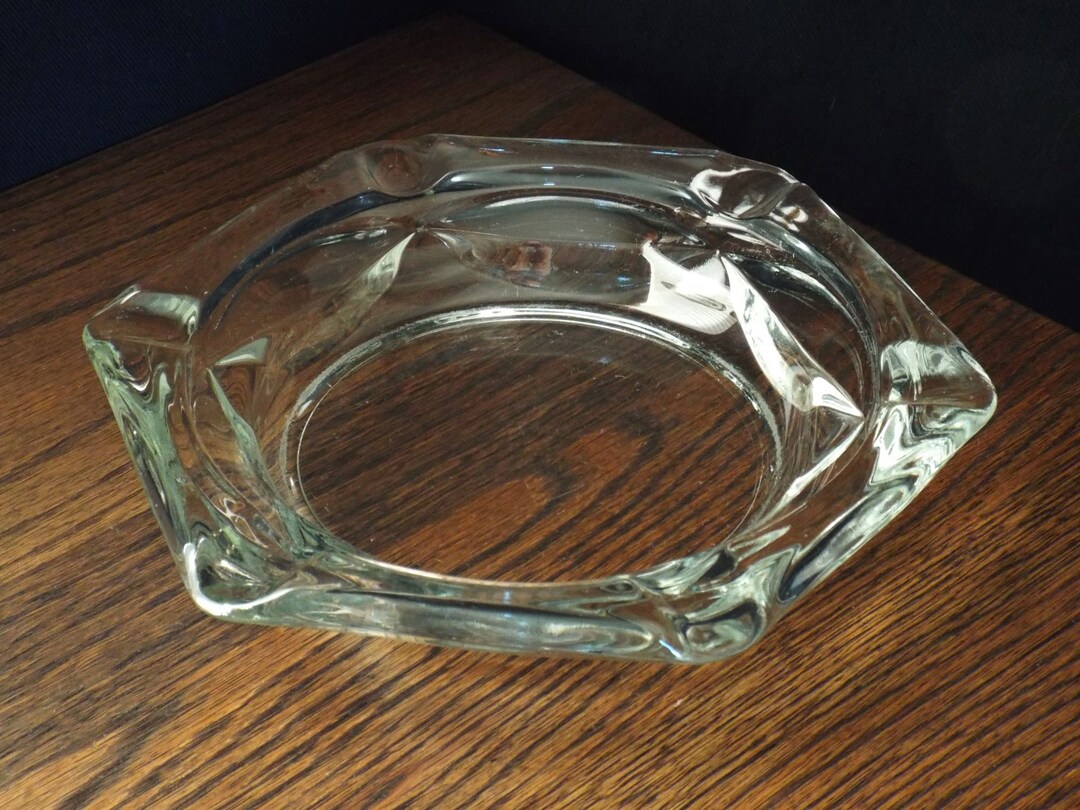 Large Clear Hexagonal Ashtray; Cigar Ashtray; Pillar Candleholder - Etsy