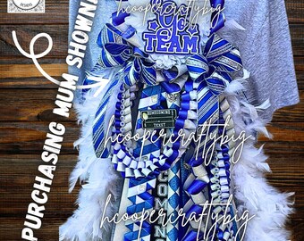 Set of 5, Royal Blue and White Homecoming Mum Braids, 30in Long, Pre ...