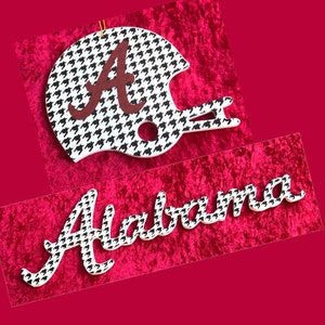 Houndstooth Helmet Sign. Alabama Football Helmet Sign. Bama | Etsy