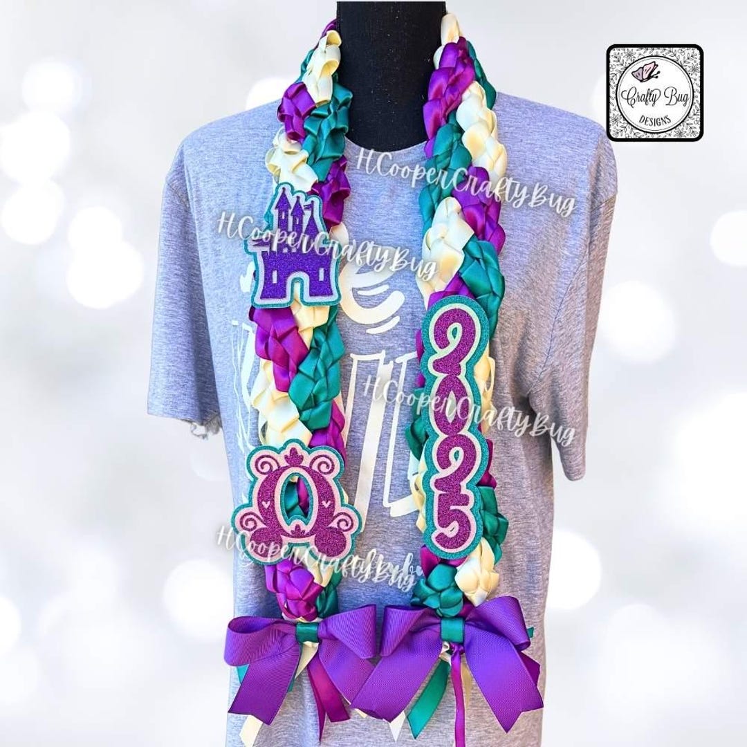 2025 Graduation Lei; Purple; Princess Themed Teal and Cream Graduation ...