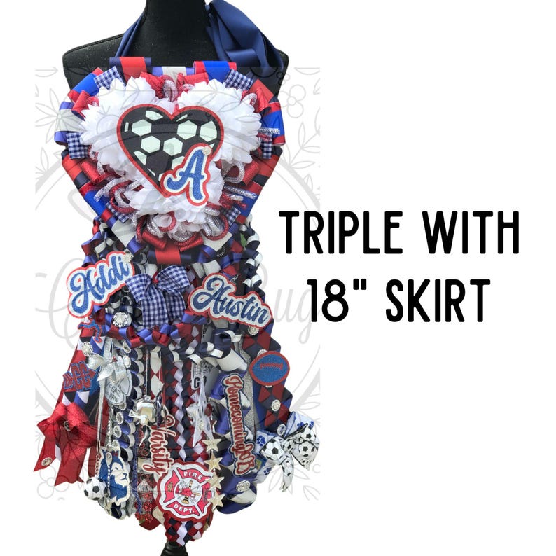 Mega Triple Homecoming Mum; Heart Shaped Homecoming Mum; Senior ...