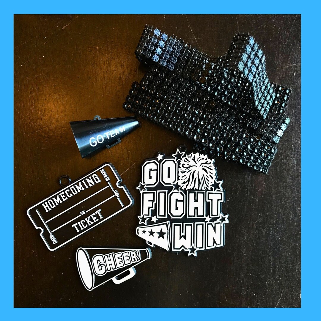 Black and White Homecoming Mum Cheer Trinket Set. Homecoming Mum ...