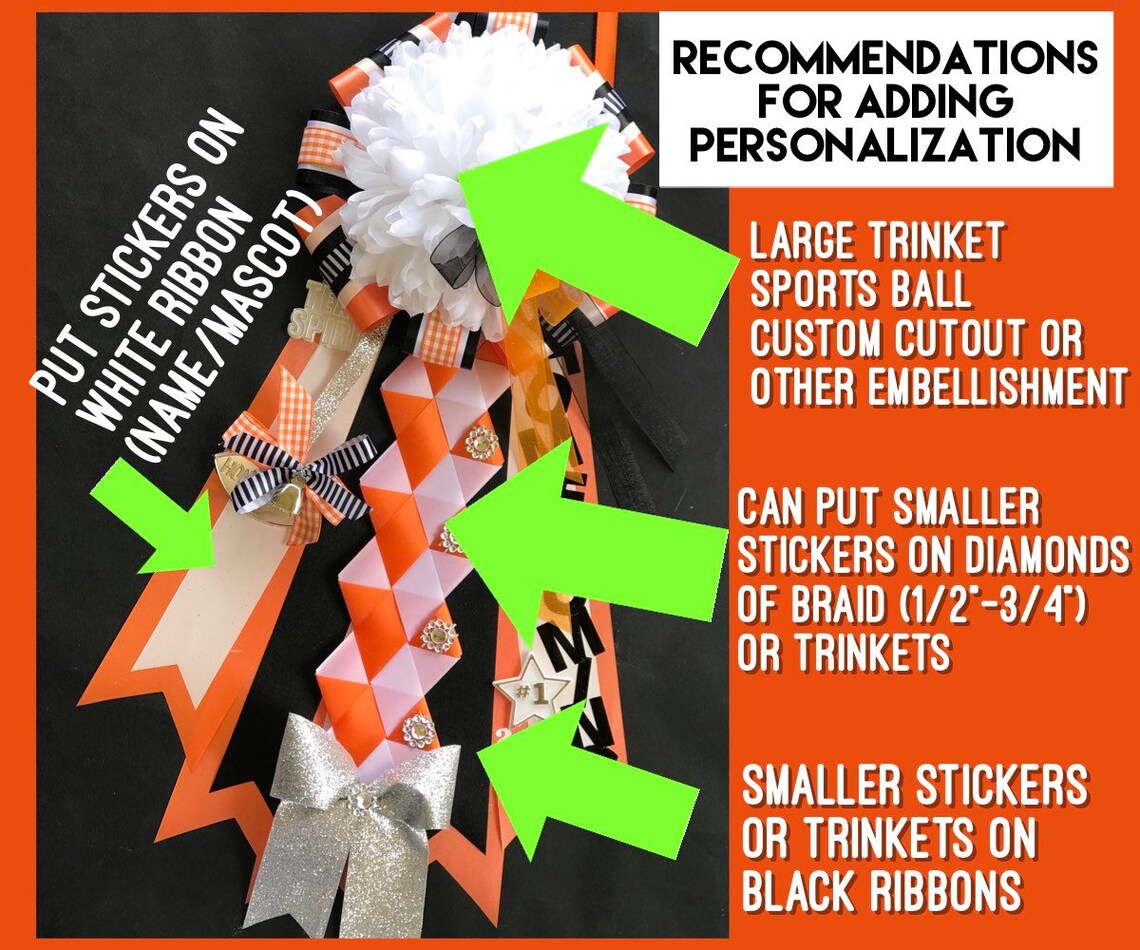 Pre-made/ready made 18 mini homecoming mum. Orange black and | Etsy