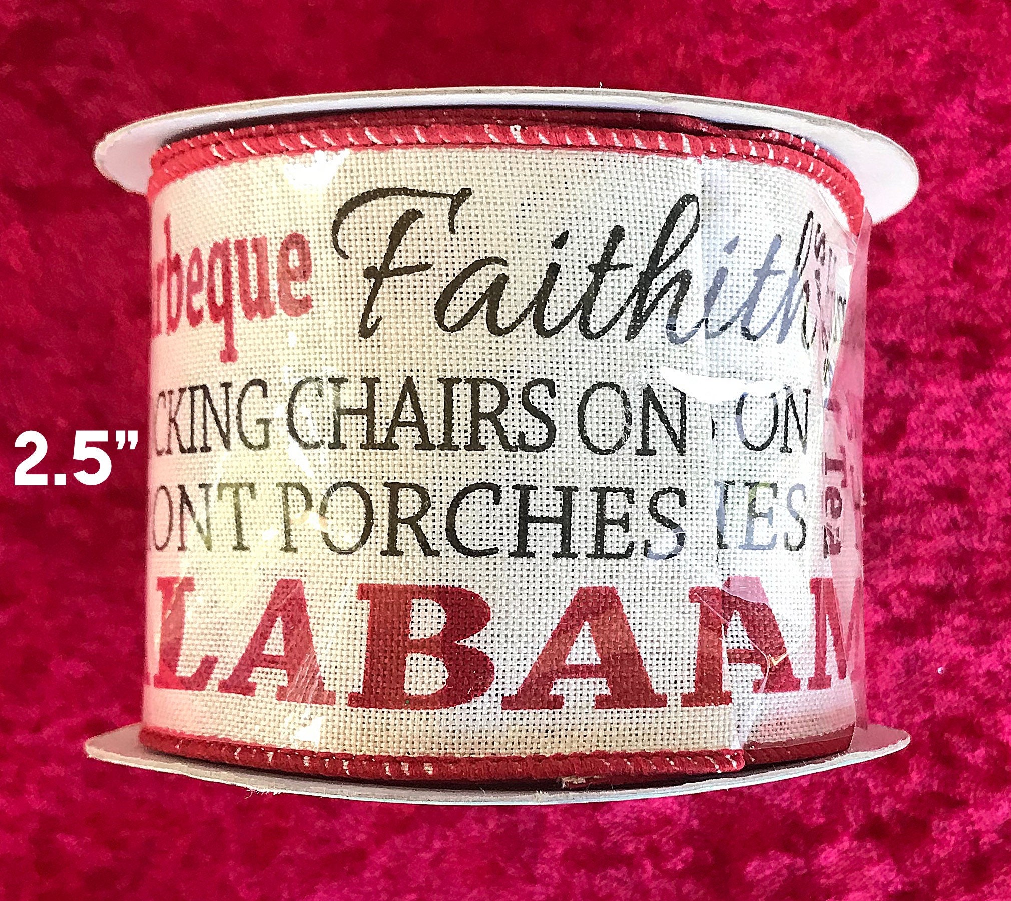 2.5 ALABAMA Wired Ribbons. 1.5 Alabama Ribbon. Wreath Bow - Etsy