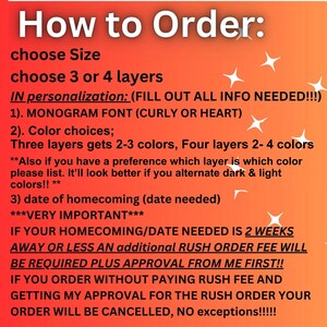 Custom ORDER Monogram Cutout; Homecoming Mum Supplies; Glitter or ...