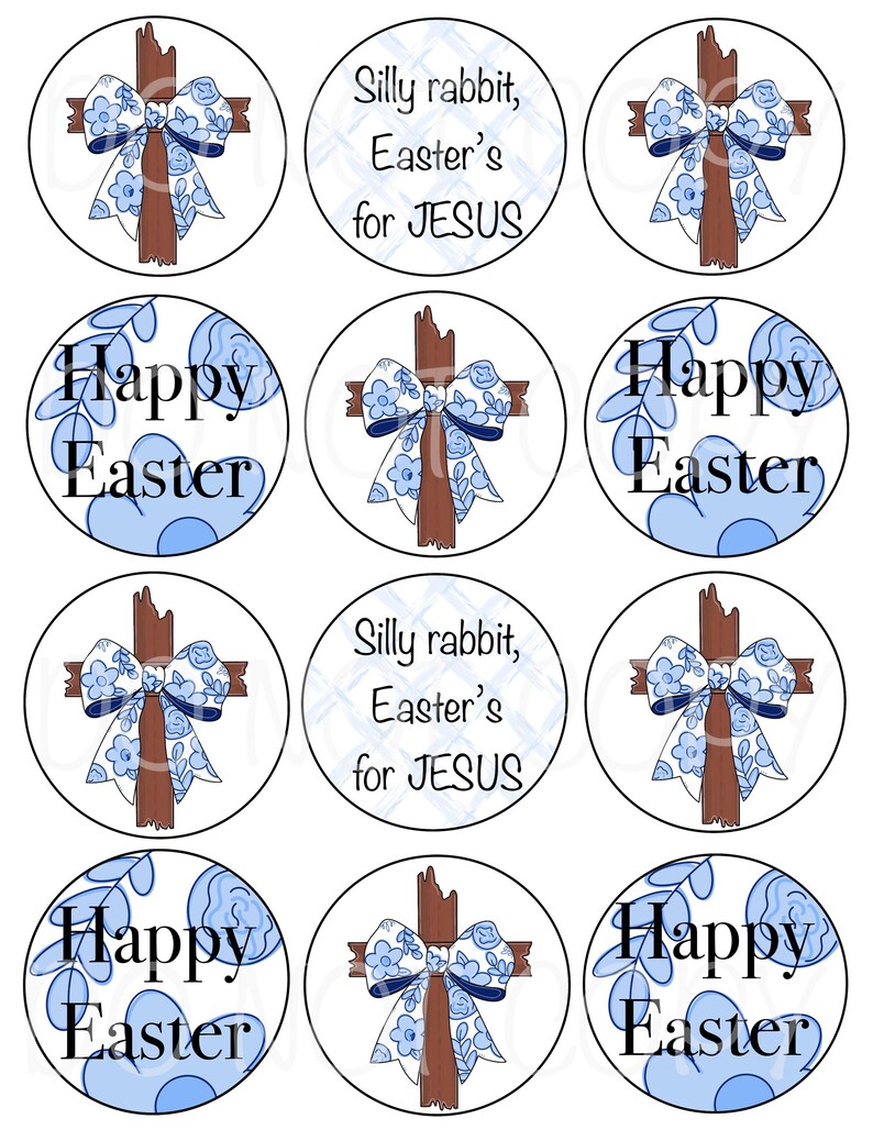 Easter Cupcake Toppers Digital Download Printable-printable Cupcake ...