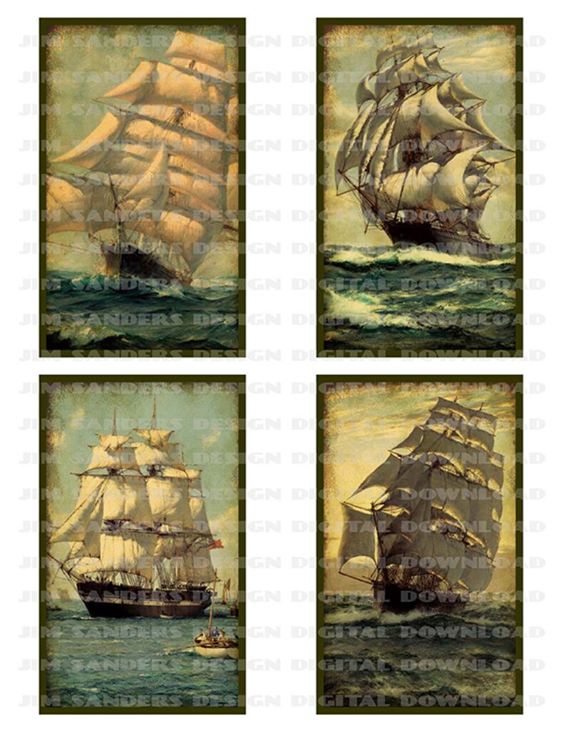 Tall Ship Labels Instant Download Prints - Etsy Hong Kong