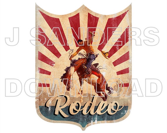 Rodeo Cowboy Badge T Shirt Transfer - Etsy
