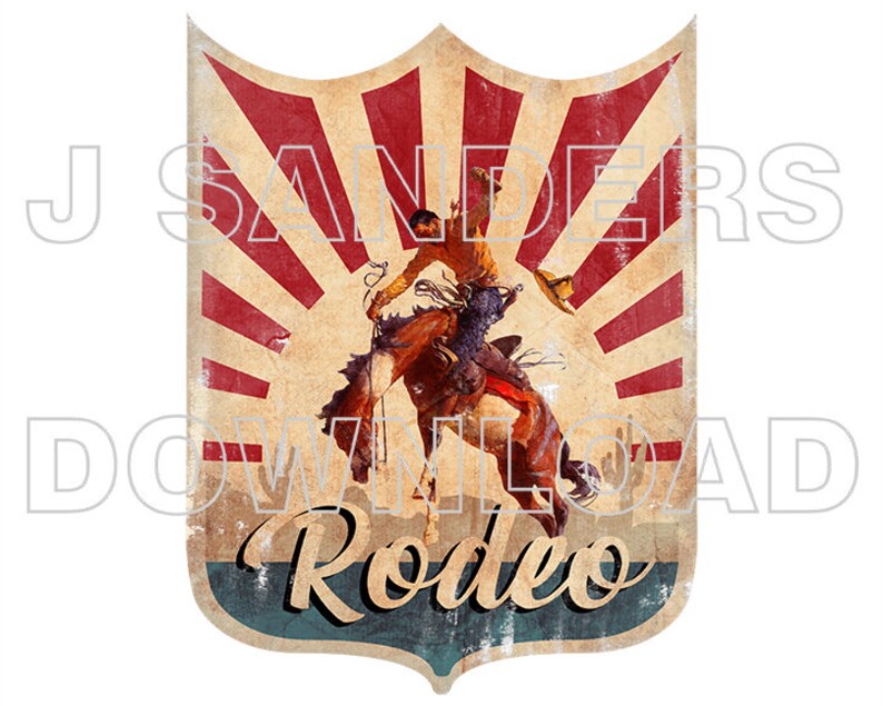 Rodeo Cowboy Badge T Shirt Transfer - Etsy