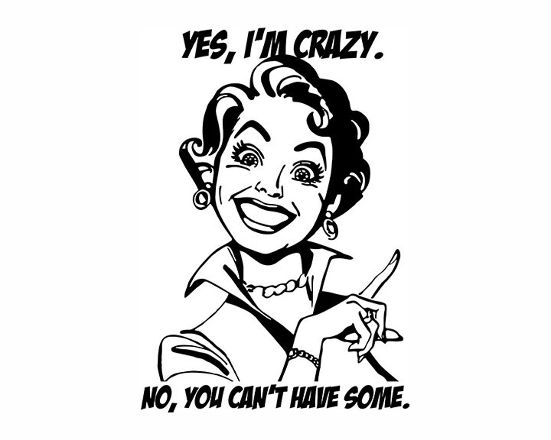 SVG Funny Crazy Lady Cutout for Use on Popular Cutting and Engraving ...