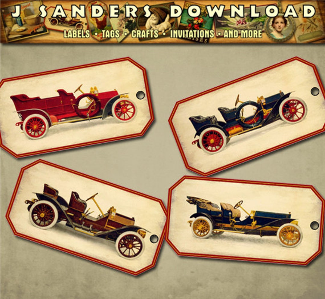 Antique Car Tags for Christmas Birthday or Fathers Day Gift - Etsy
