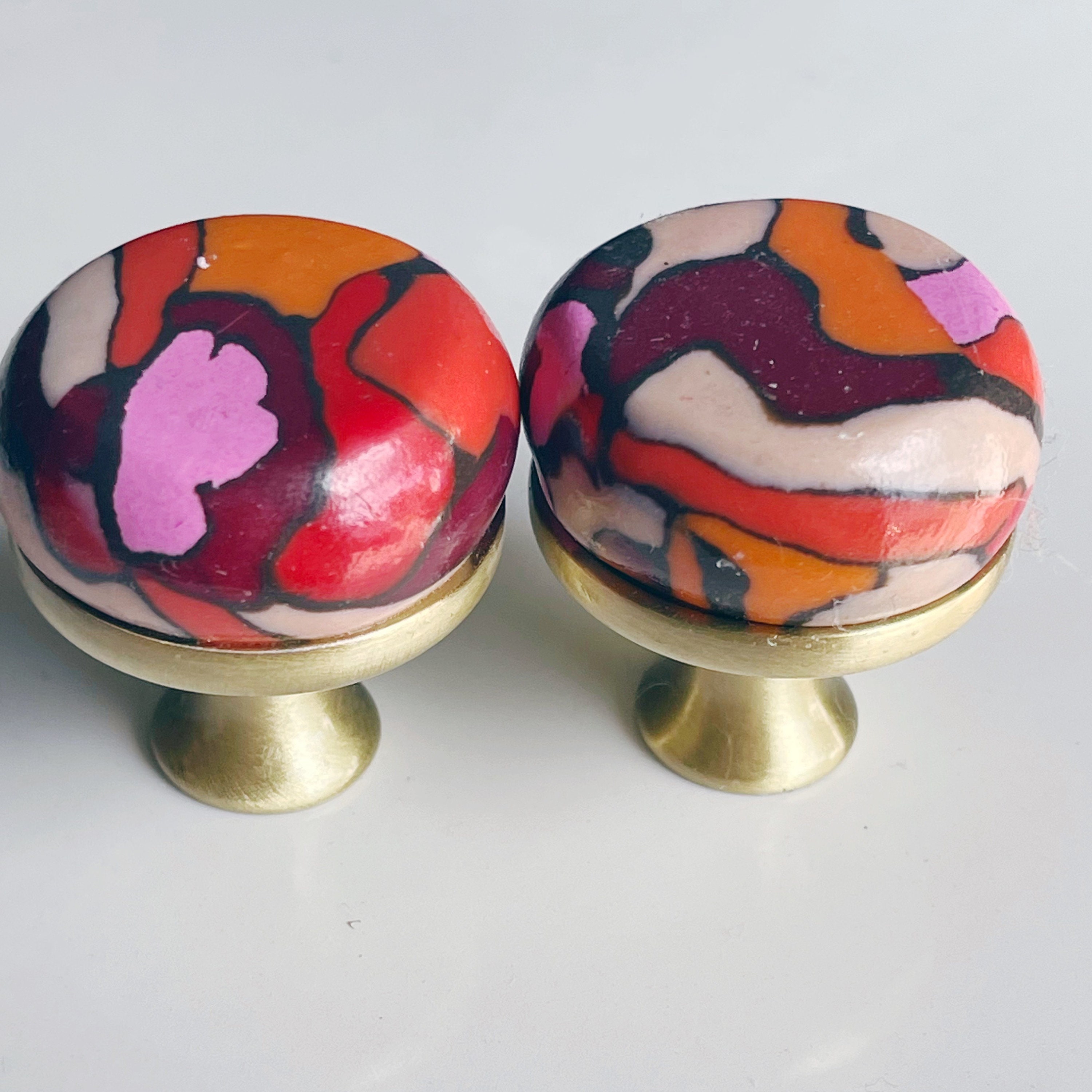 Retro Vibing....polymer Clay Drawer Pulls/knobs | Etsy