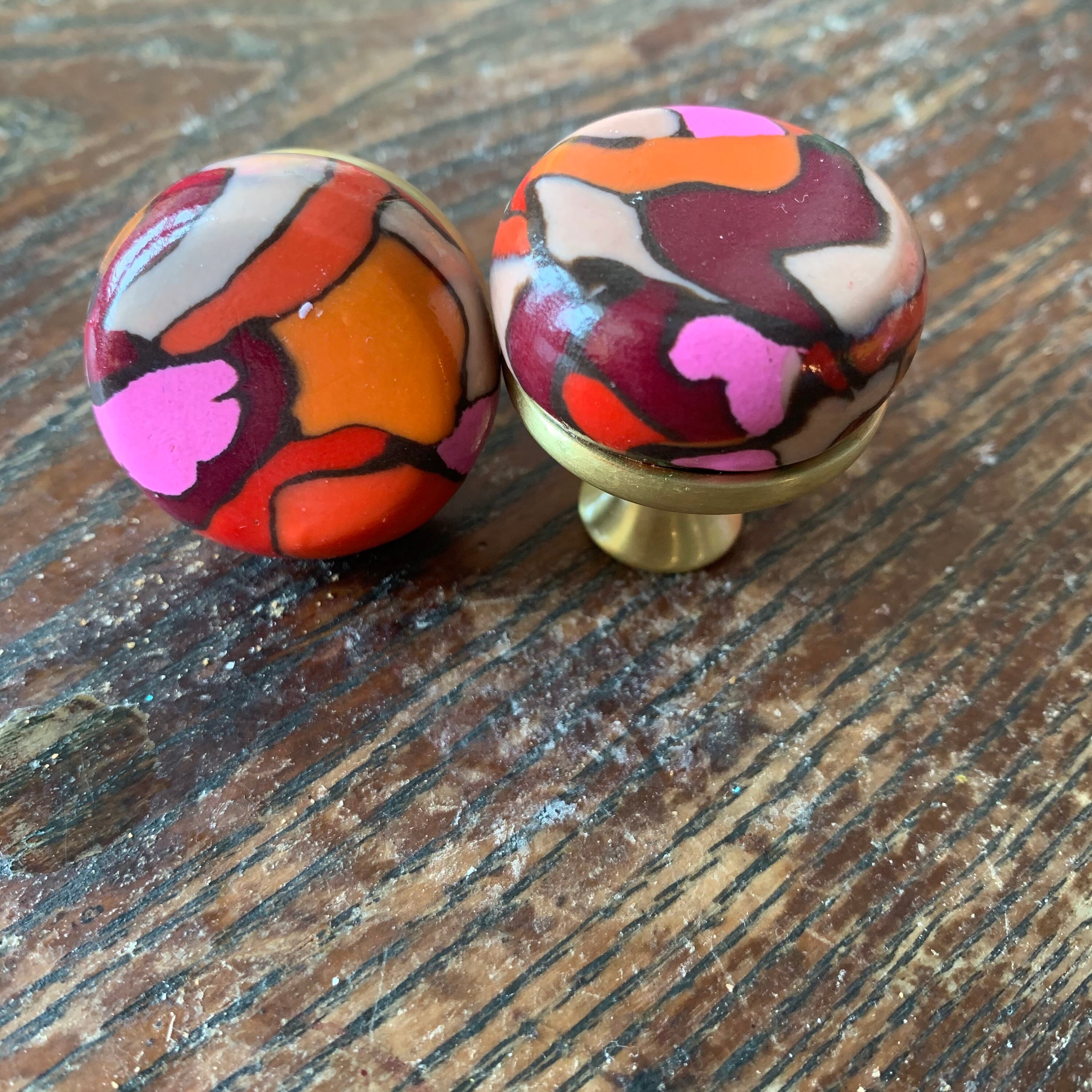 Retro Vibing....polymer Clay Drawer Pulls/knobs | Etsy