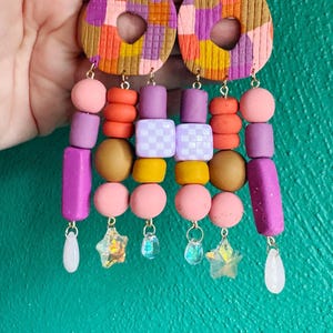 Checkity Check Yourself, Purple Mustard Polymer Clay Handrolled Beaded ...