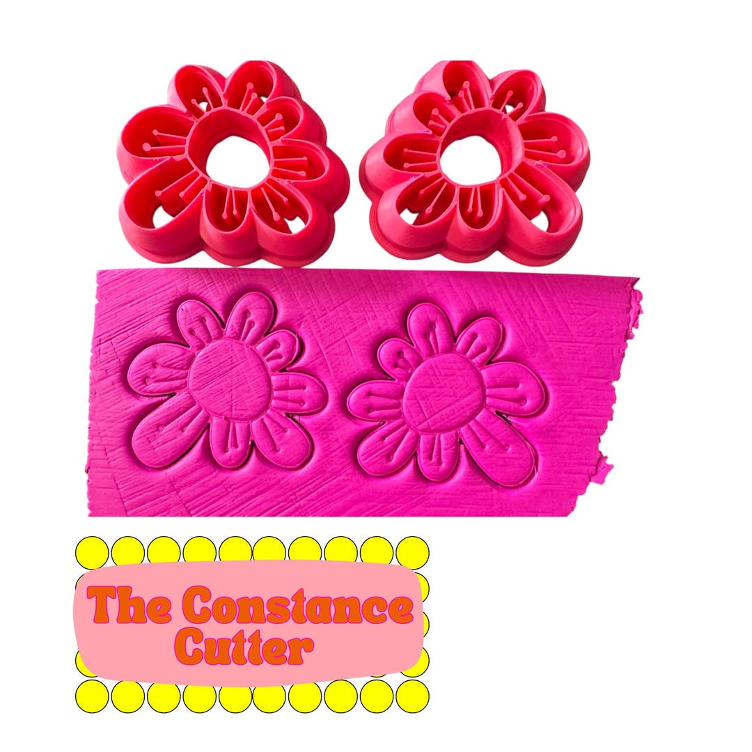 The Constance Doodle Polymer Clay Earring Imprinted Cutter, 3D Printed ...