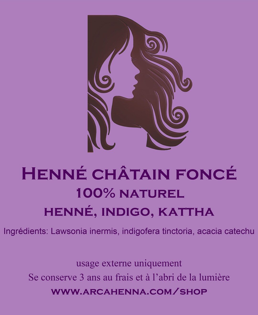 100% Natural Dark Brown Vegetable Coloring Based on Henna, Indigo and ...