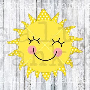 Happy Face Sun Balloon Clipart Layered SVG File Download - Etsy