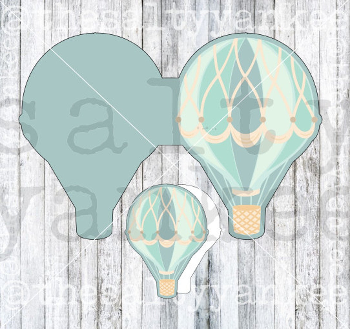 Hot Air Balloon Layered Template for Flat or Folded Card Invitation ...