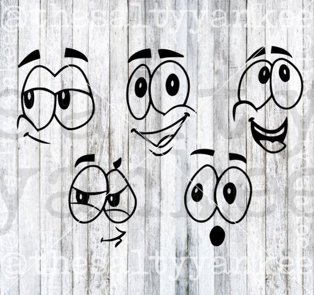 Cartoon Faces Weekly Days Facial Expressions SVG Layered File Download ...