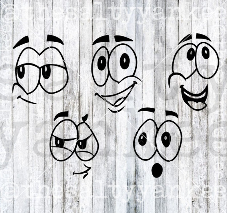 Cartoon Faces Weekly Days Facial Expressions SVG Layered File Download ...