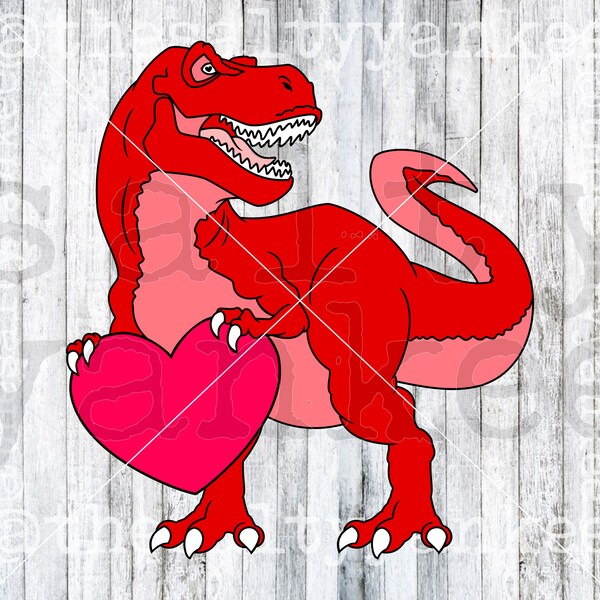 Scary Dinosaur Clip Art Cute Valentine Dinosaur Clipart PNG Graphic By ...