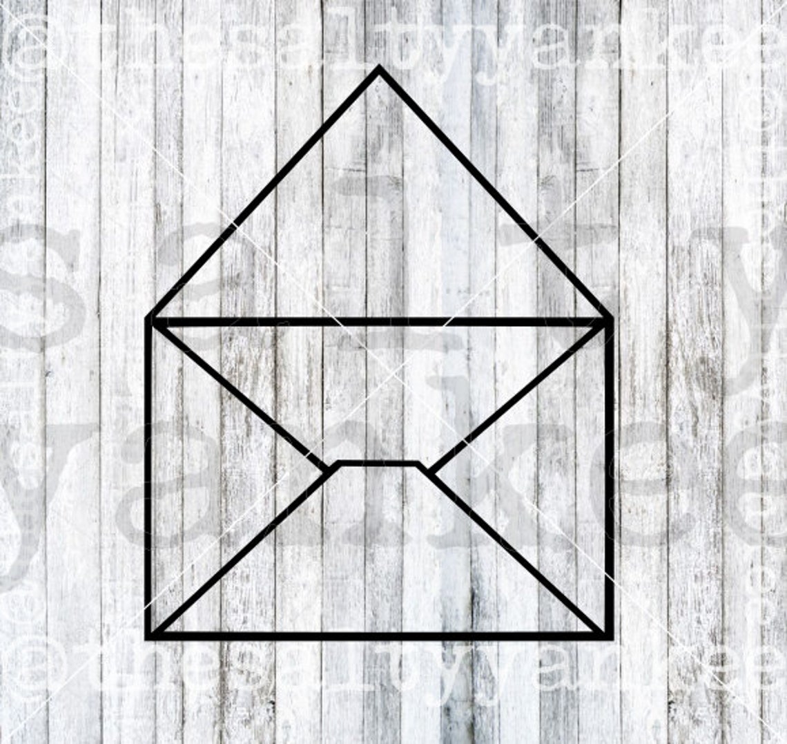 Open Envelope Outline Basic Clipart SVG File Download - Etsy