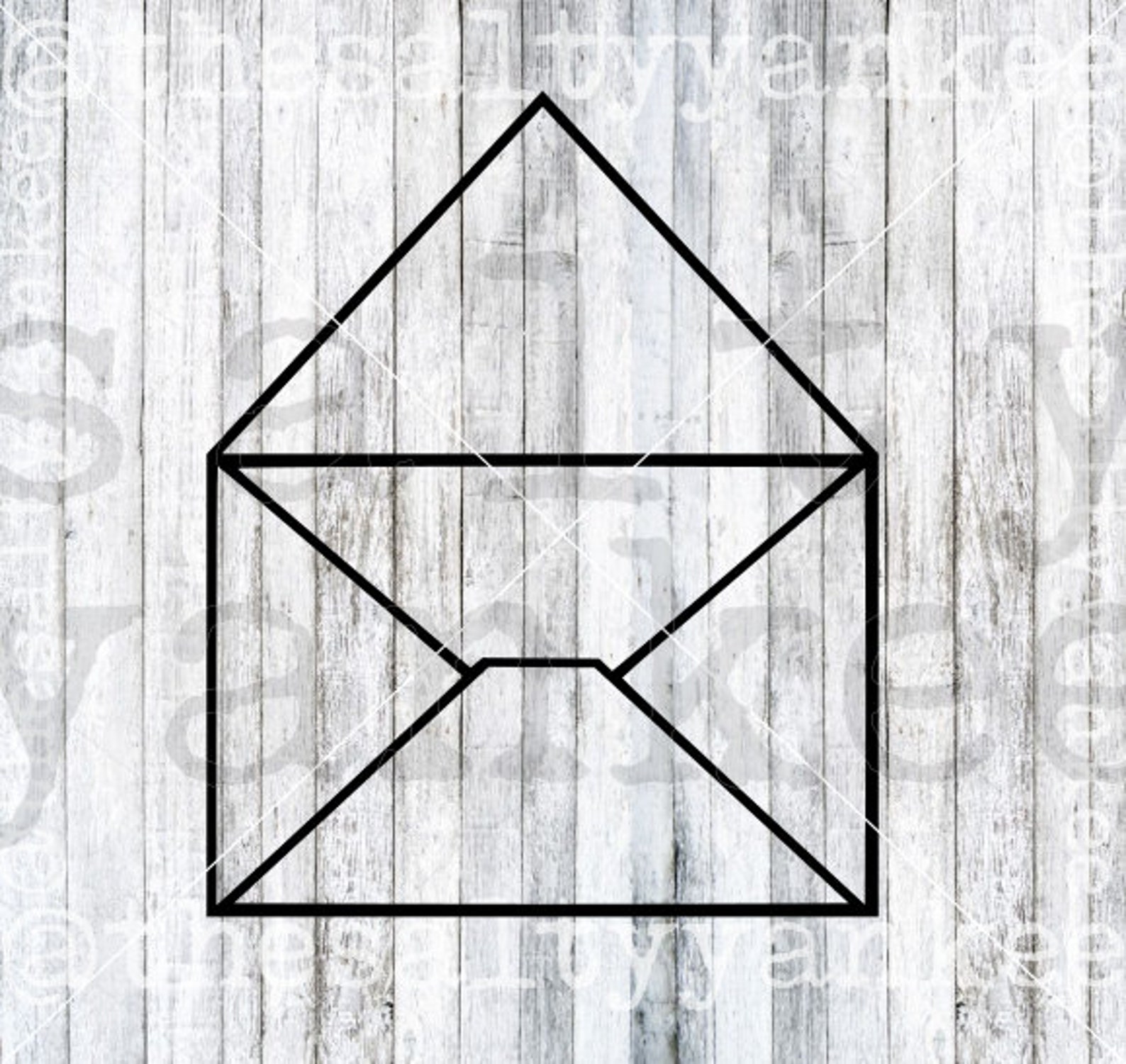 Open Envelope Outline Basic Clipart SVG File Download - Etsy