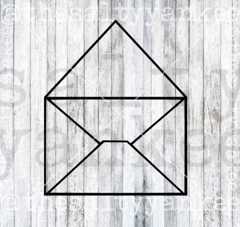 Open Envelope Outline Basic Clipart SVG File Download - Etsy