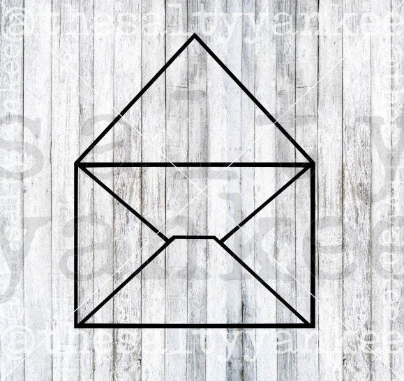 Open Envelope Outline Basic Clipart SVG File Download - Etsy