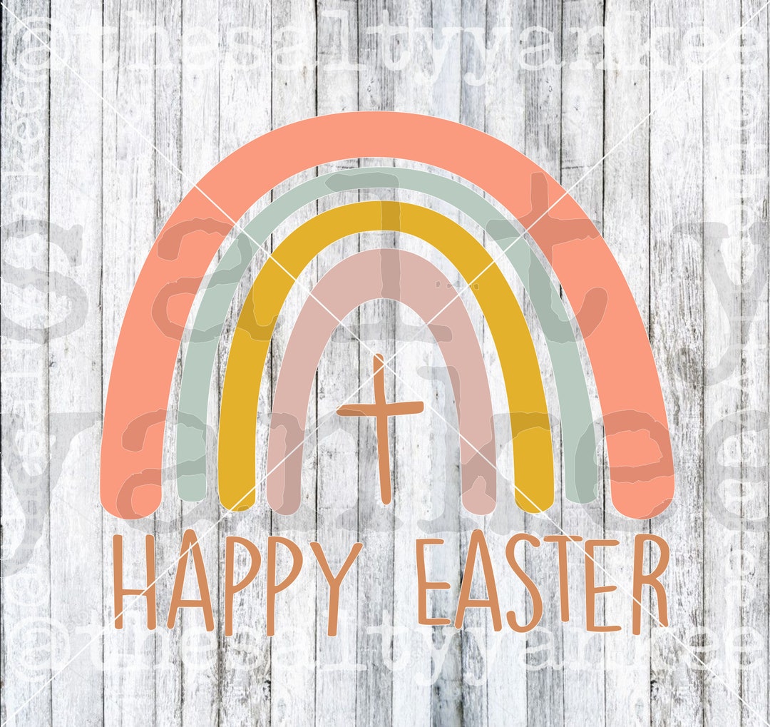 Happy Easter Boho Chic Rainbow SVG Layered File Download - Etsy