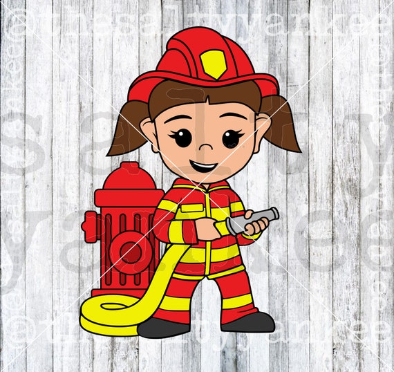 Fireman Fire Fighter Uniform Kid Girl Layered SVG File - Etsy