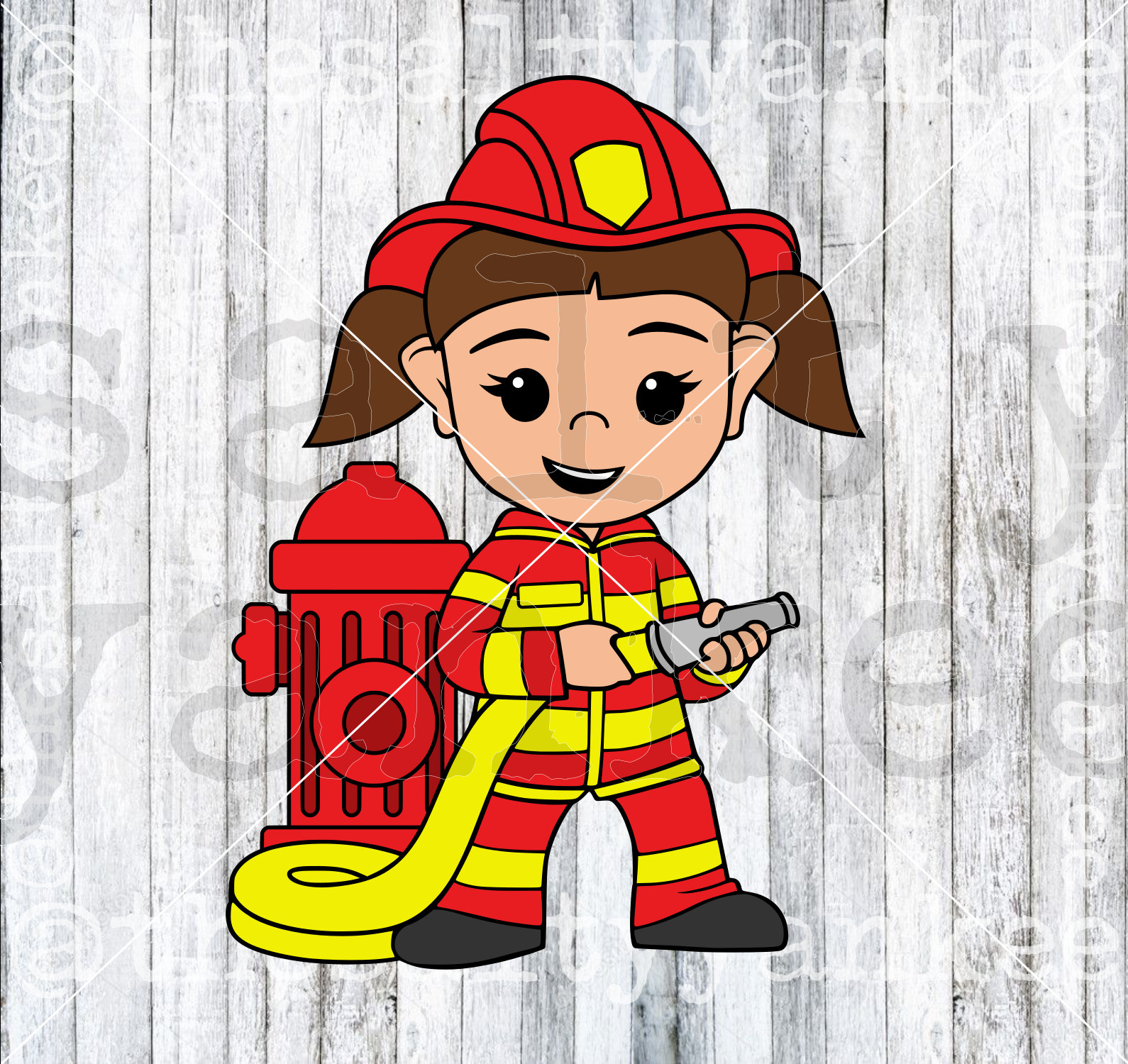 Fireman Fire Fighter Uniform Kid Girl Layered SVG File Download - Etsy